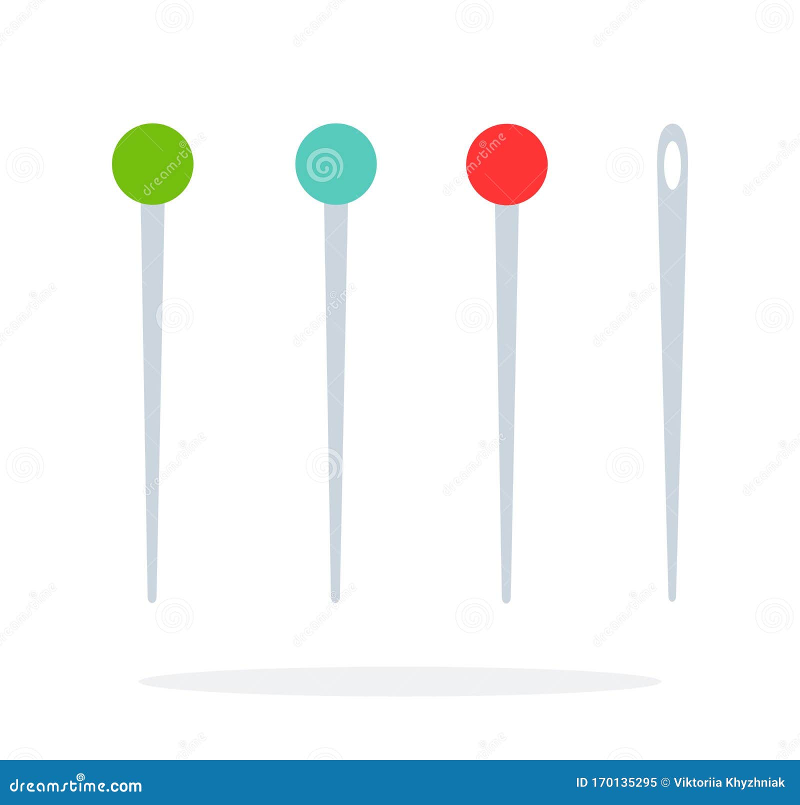 Tailors Needles for Sewing Flat Isolated Stock Vector - Illustration of ...
