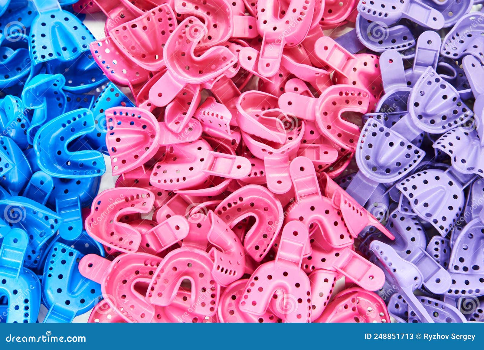 Colored Orthodontic Impression Trays Stock Image - Image of human ...