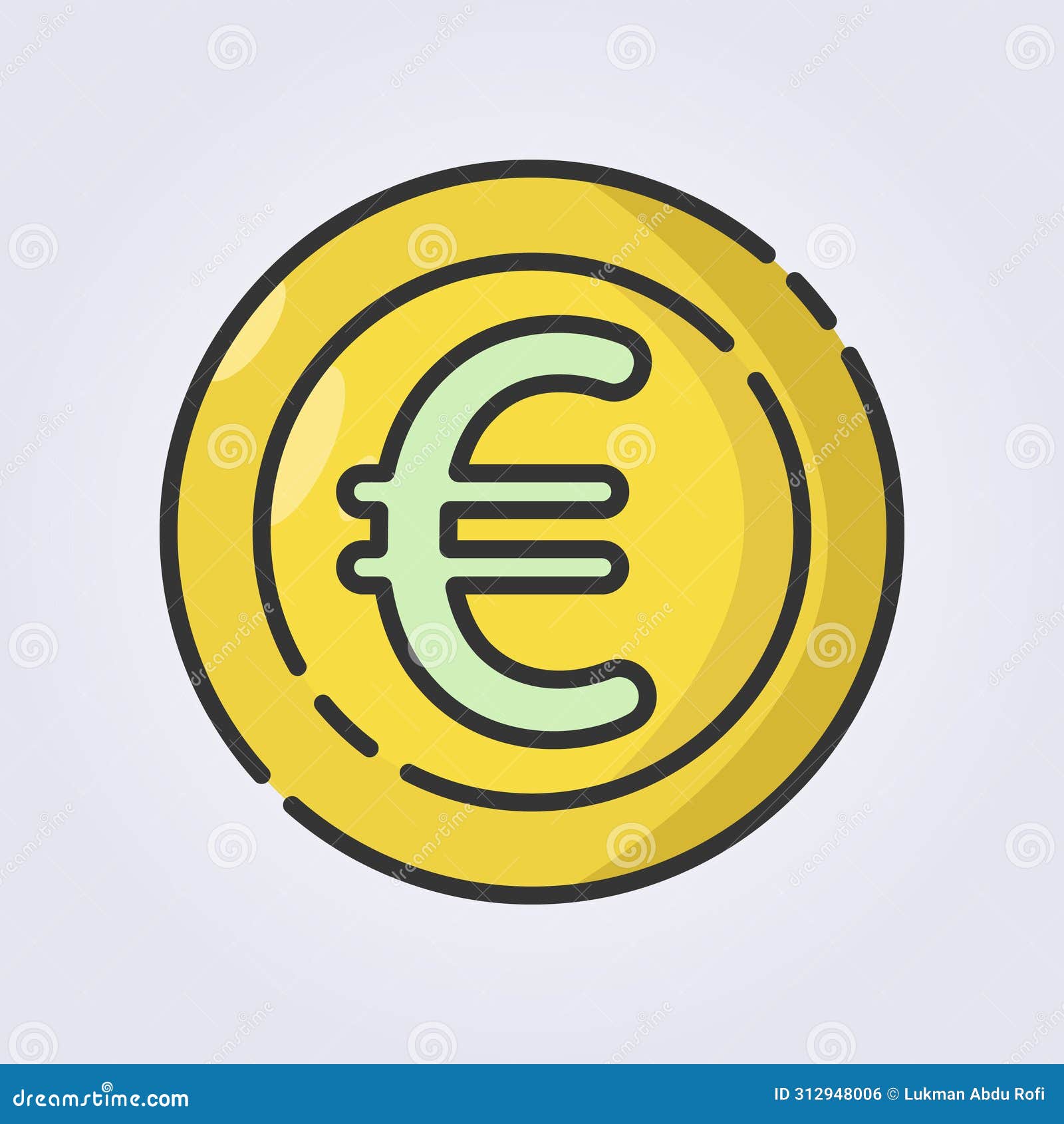 Outline Euro Vector Icon. Isolated Black Simple Line Element ...