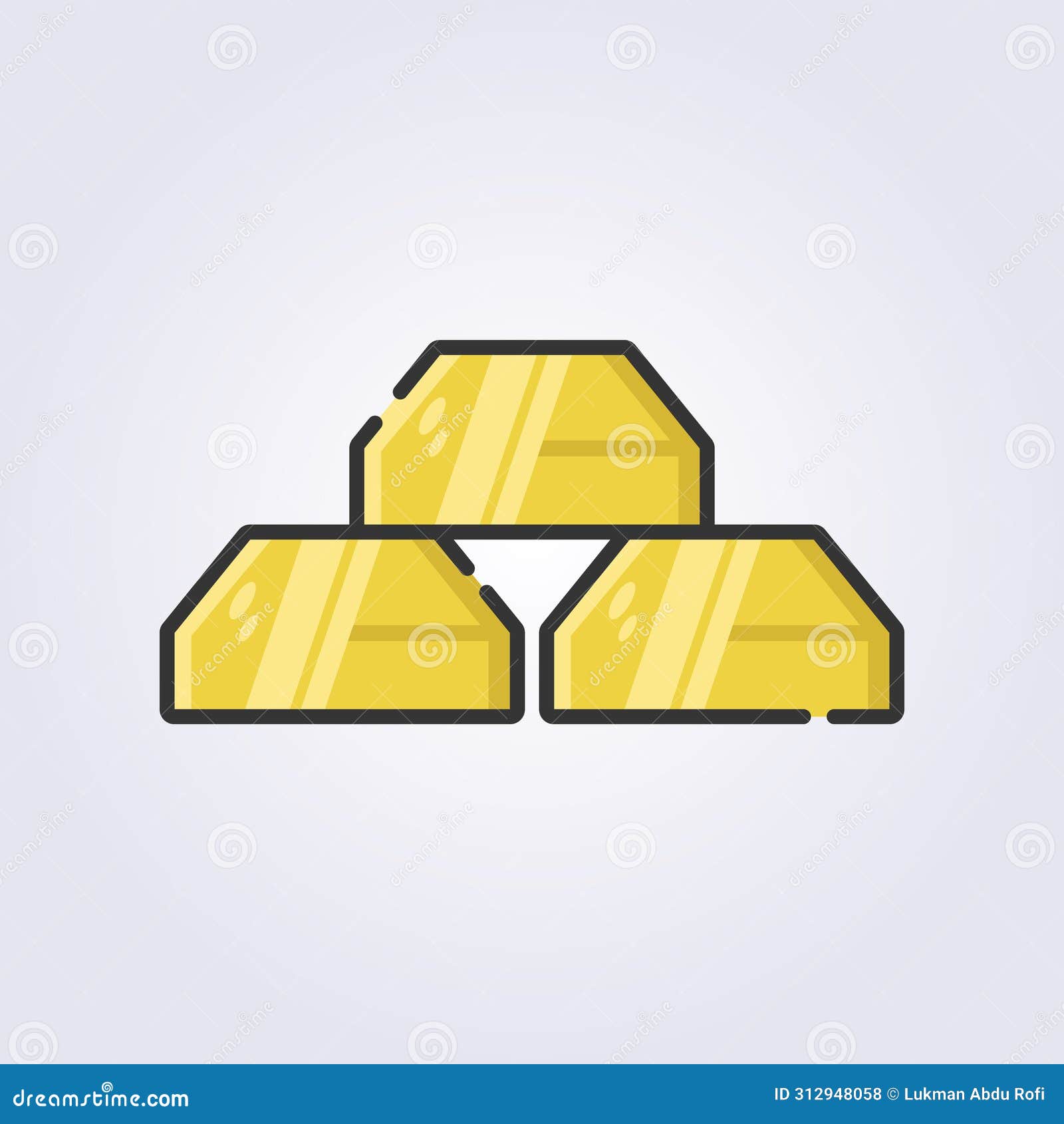 Colored Outline Gold Bars Icon Logo Vector Illustration Design Stock ...