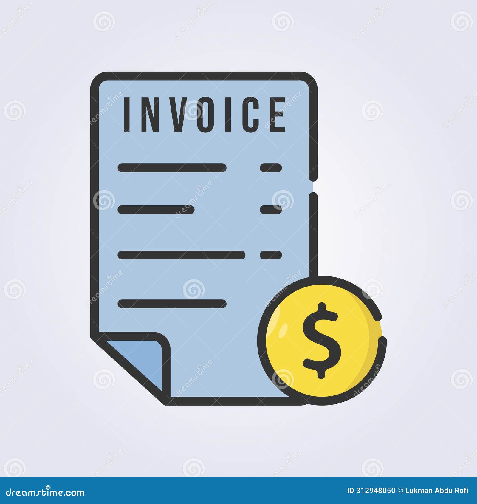 Colored Outline Invoice Icon Logo Vector Illustration Design Stock ...