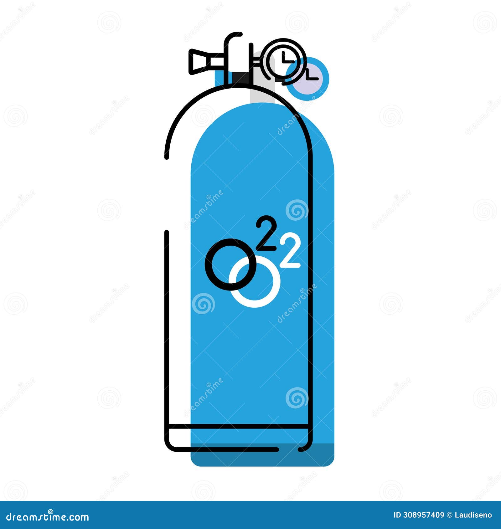 Colored Oxygen Flask Medicine Icon Vector Stock Vector - Illustration ...