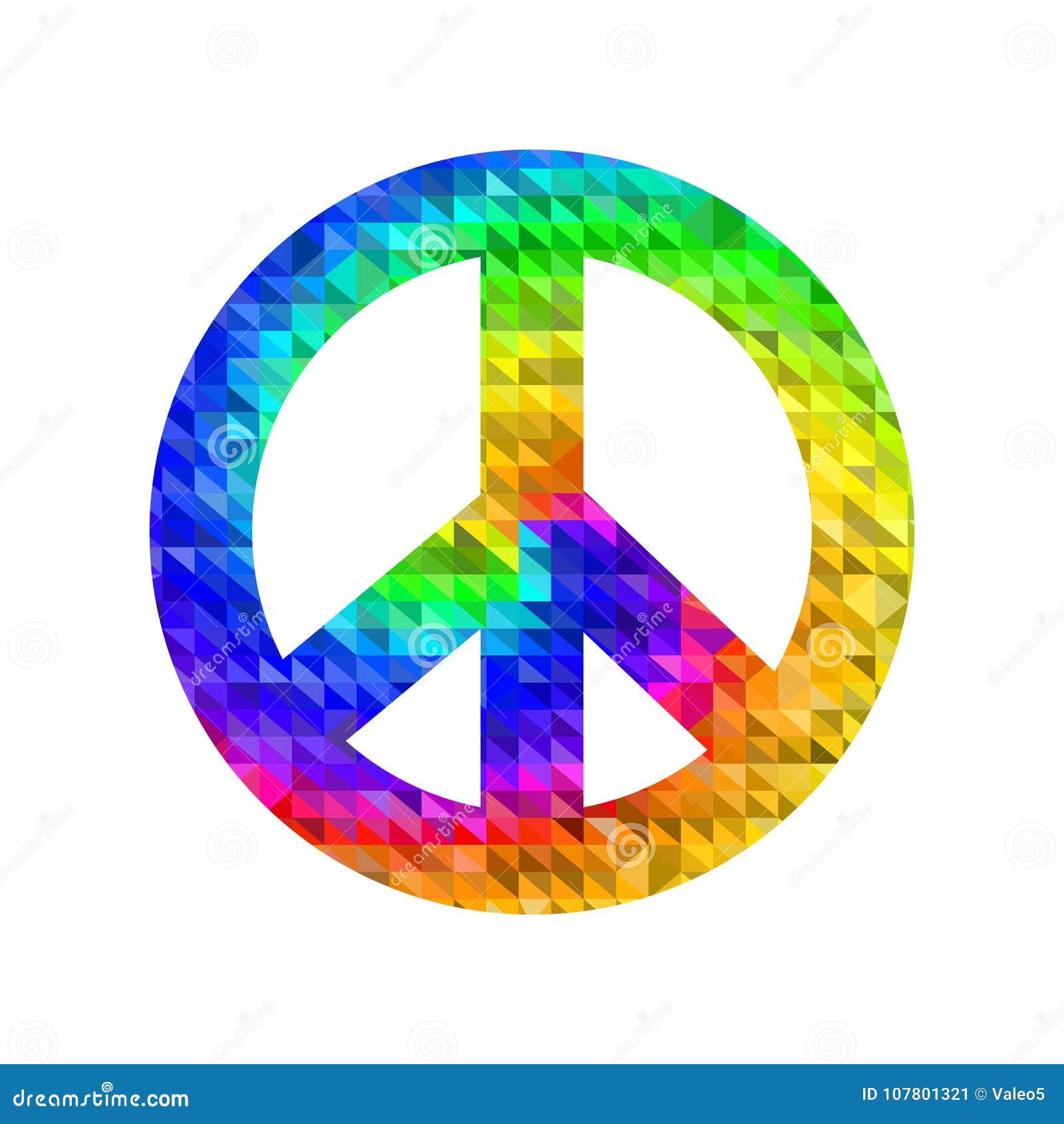 Colored Pacifist Sign Isolated Stock Vector - Illustration of protest ...