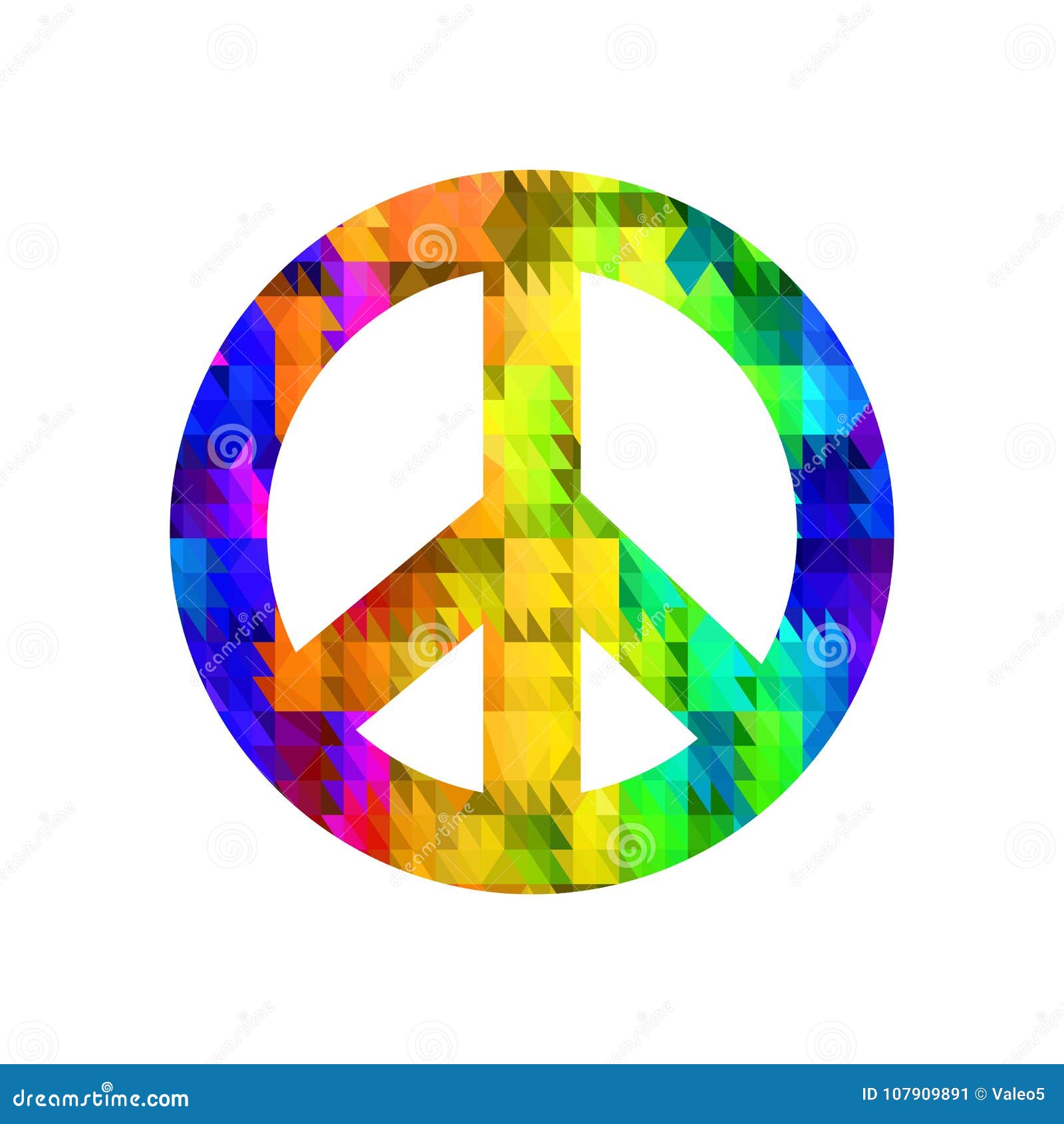 Colored Pacifist Sign Isolated Stock Illustration - Illustration of ...