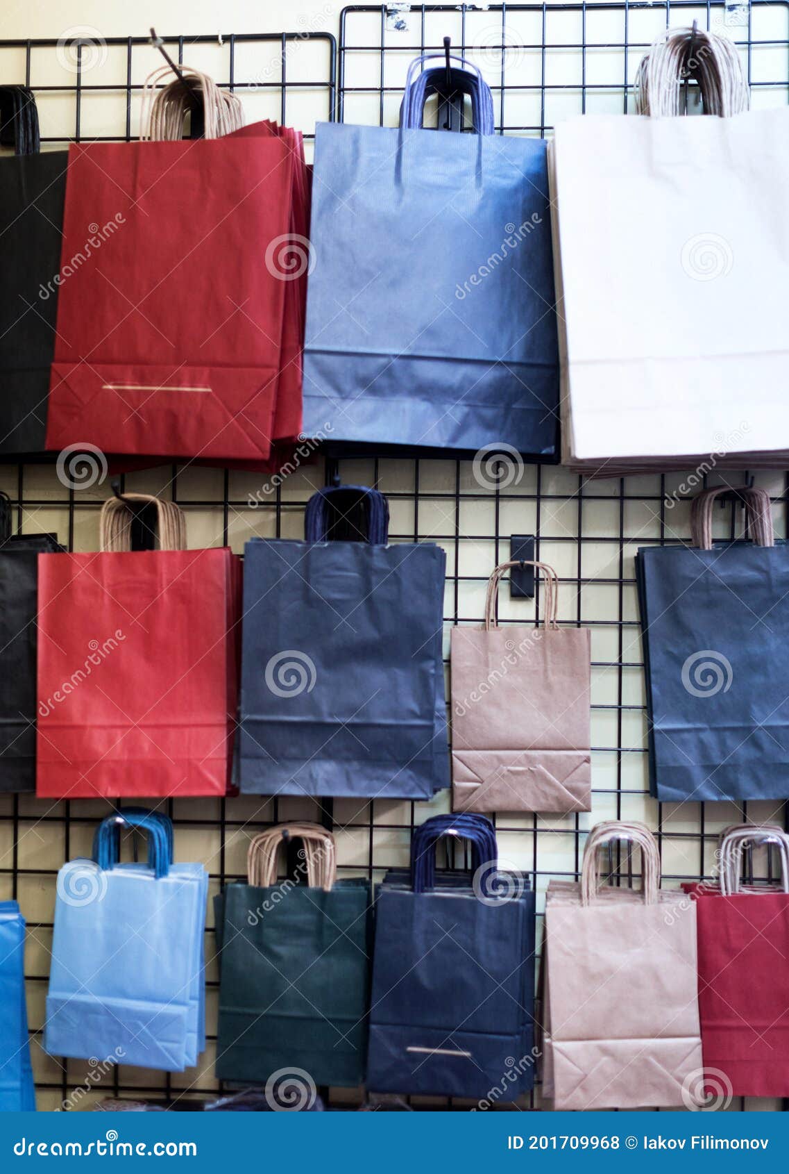 Colored Packages is Hanging on the Stand Stock Photo - Image of ...