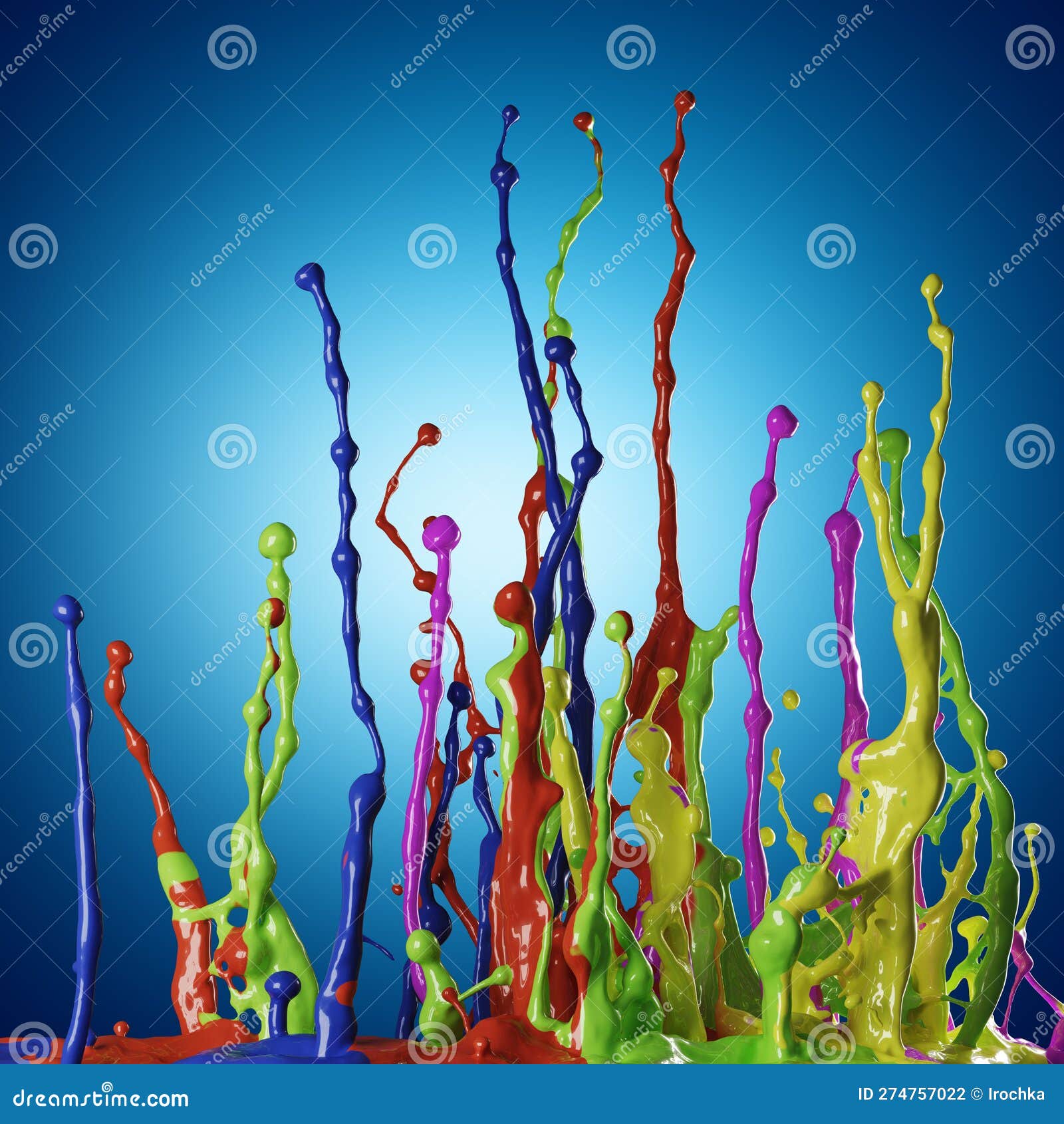 Colored Paint Splashes Isolated On White Background Royalty-Free Stock ...