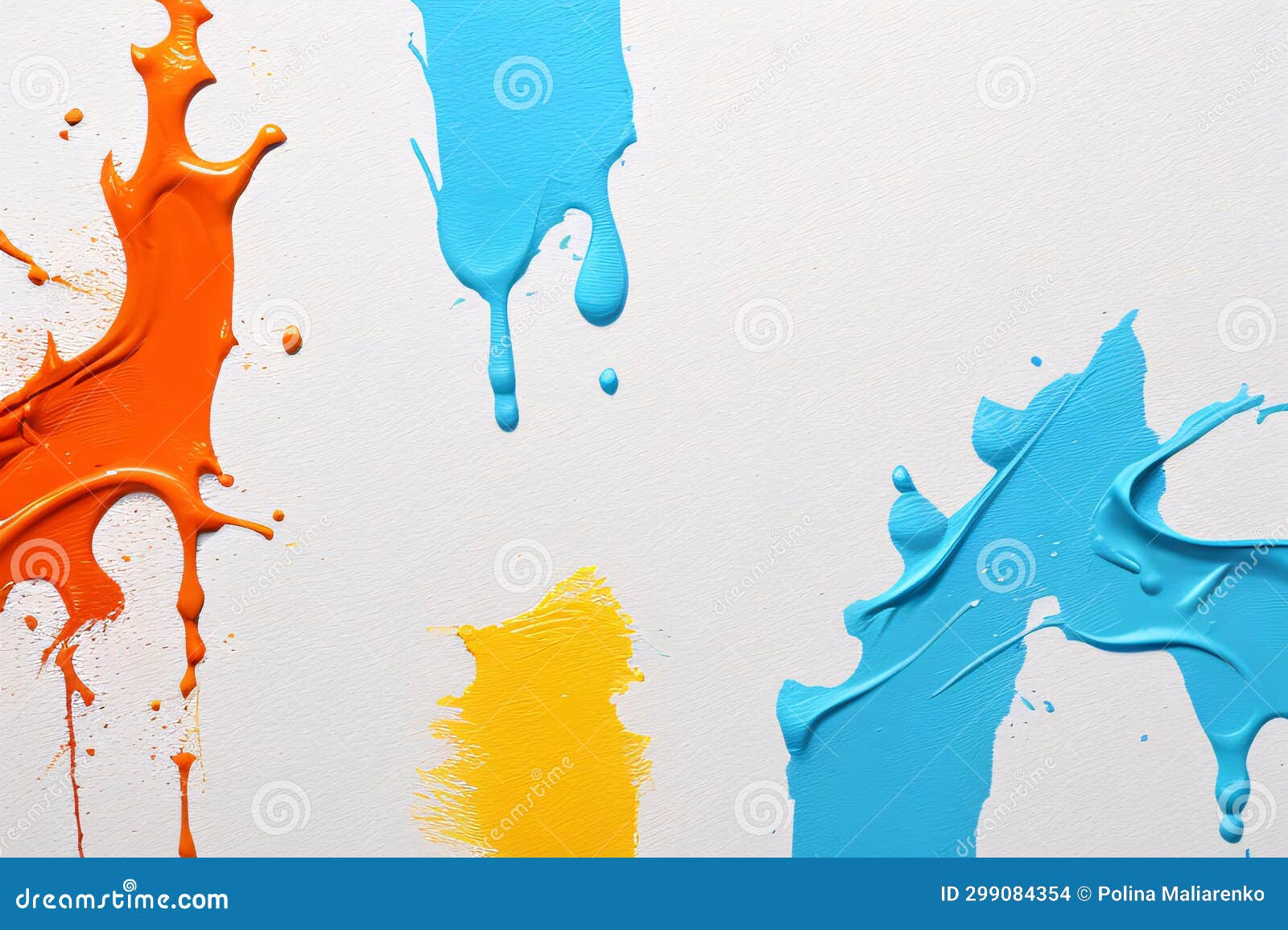 Colored Paint Splashes Isolated on White Background. Colorful Paint ...
