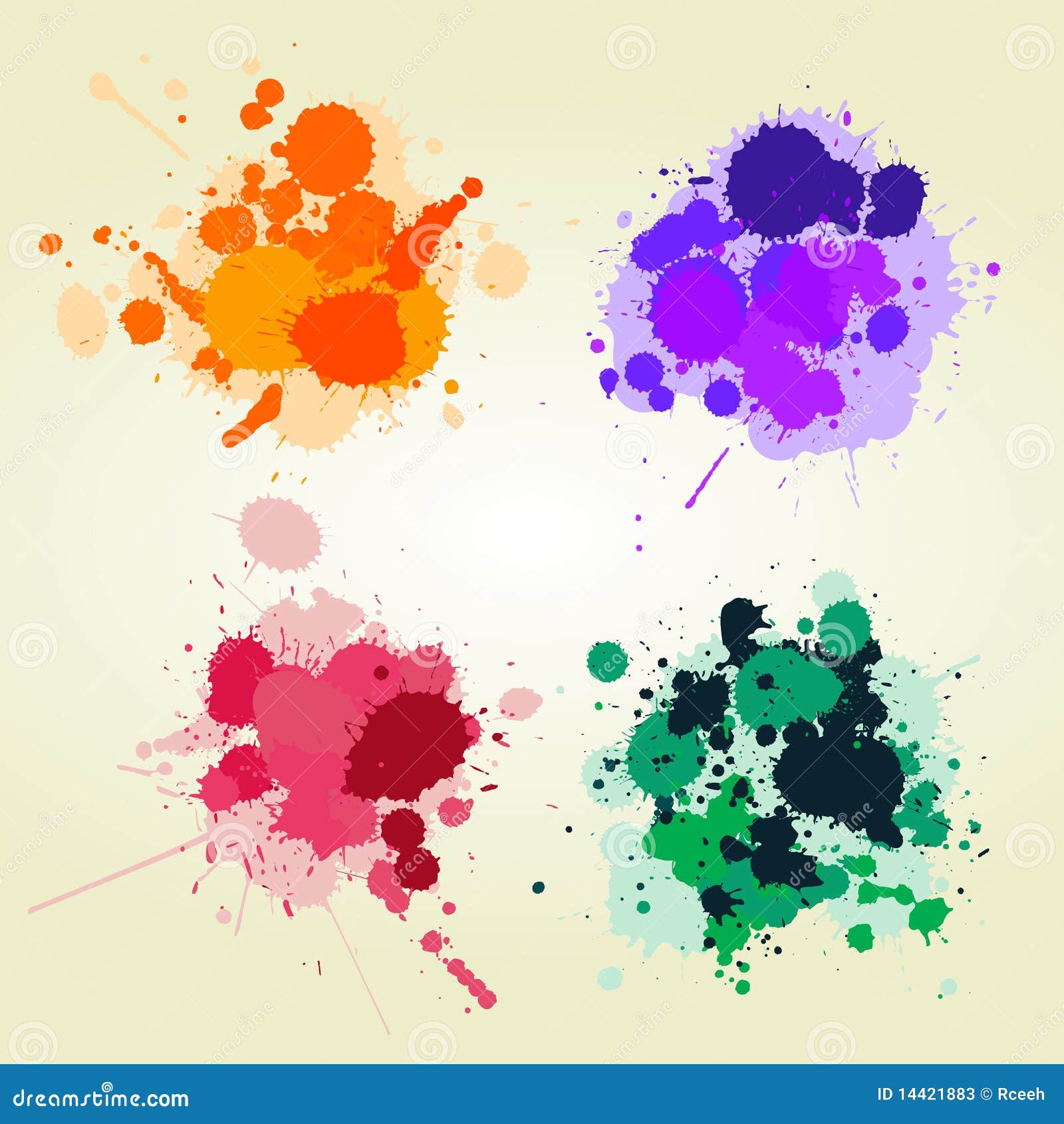 Colored Paint Splats Background Stock Vector - Illustration of element ...