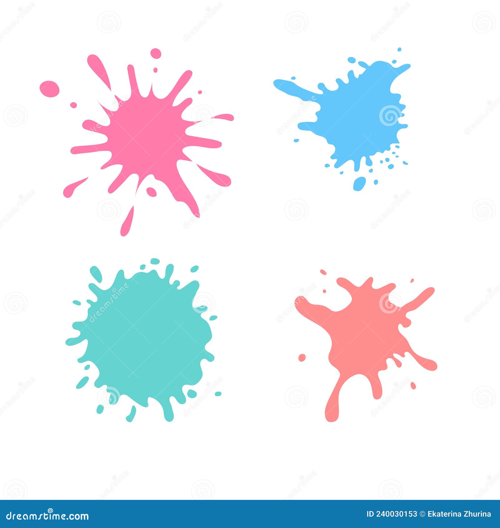 Colored Paint Splatter on White Background Stock Illustration ...