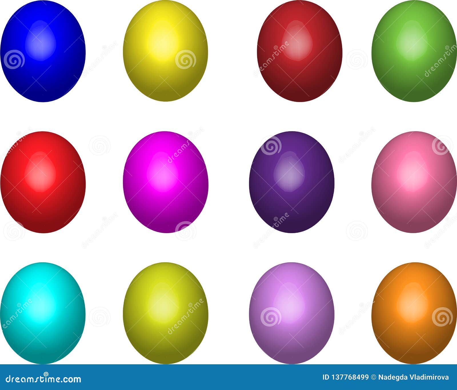 Colored painted eggs stock vector. Illustration of card - 137768499