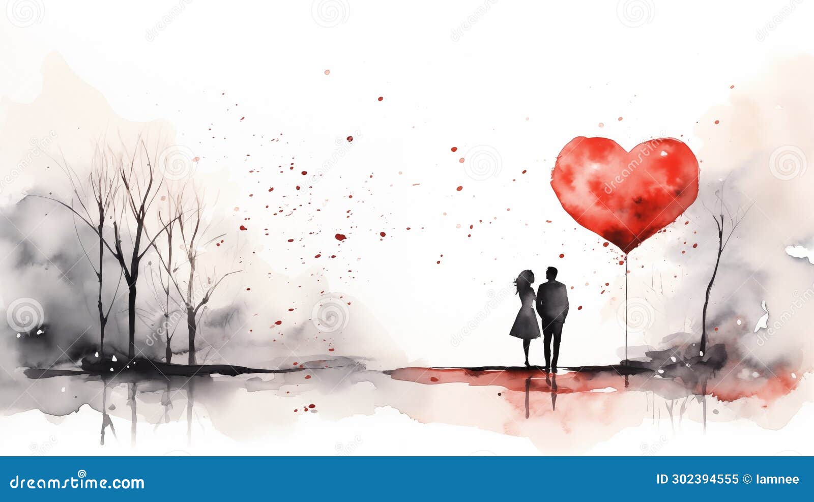 Colored Paintings of Couples Expressing Their Love Relationship..AI ...