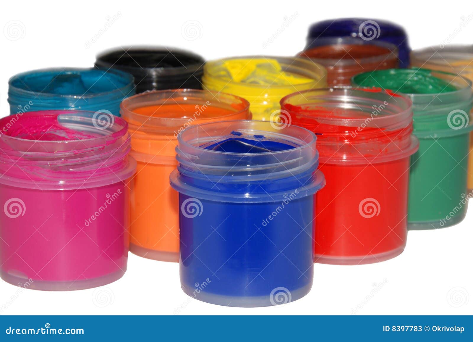 Colored paints stock image. Image of blue, illustrate - 8397783