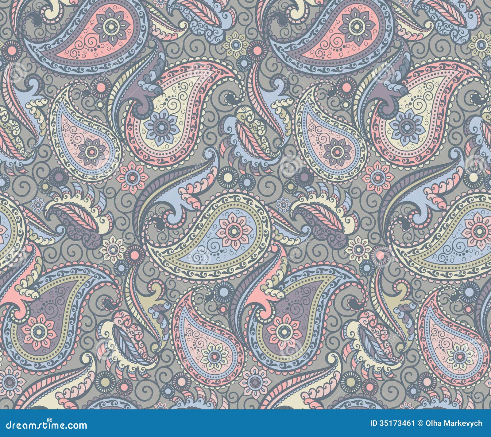 Colored Paisley Pattern Stock Image - Image: 35173461