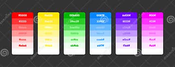 Colored Palette Guide. Colour Palette Catalog Samples in RGB. Color ...