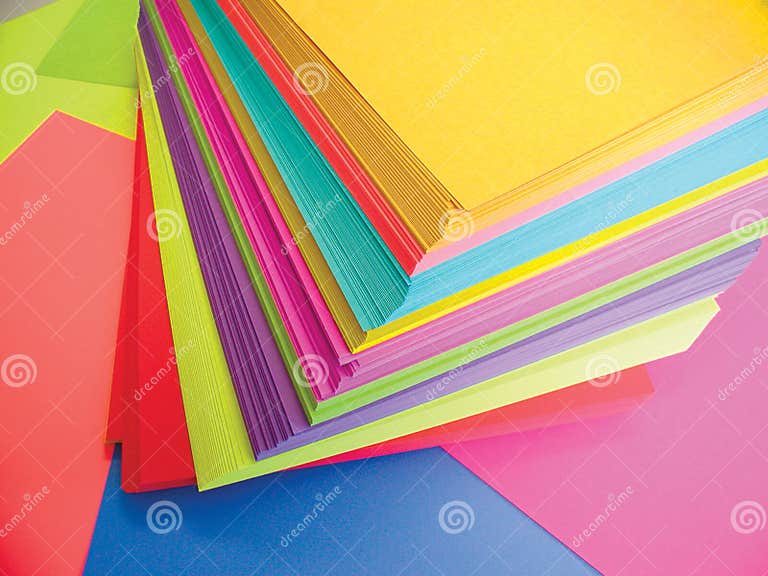 Colored Paper stock image. Image of stack, green, yellow - 1522973