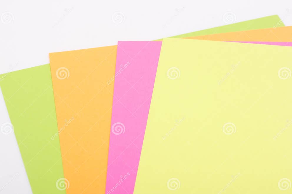 Colored paper stock image. Image of colorful, colour, white - 3447159
