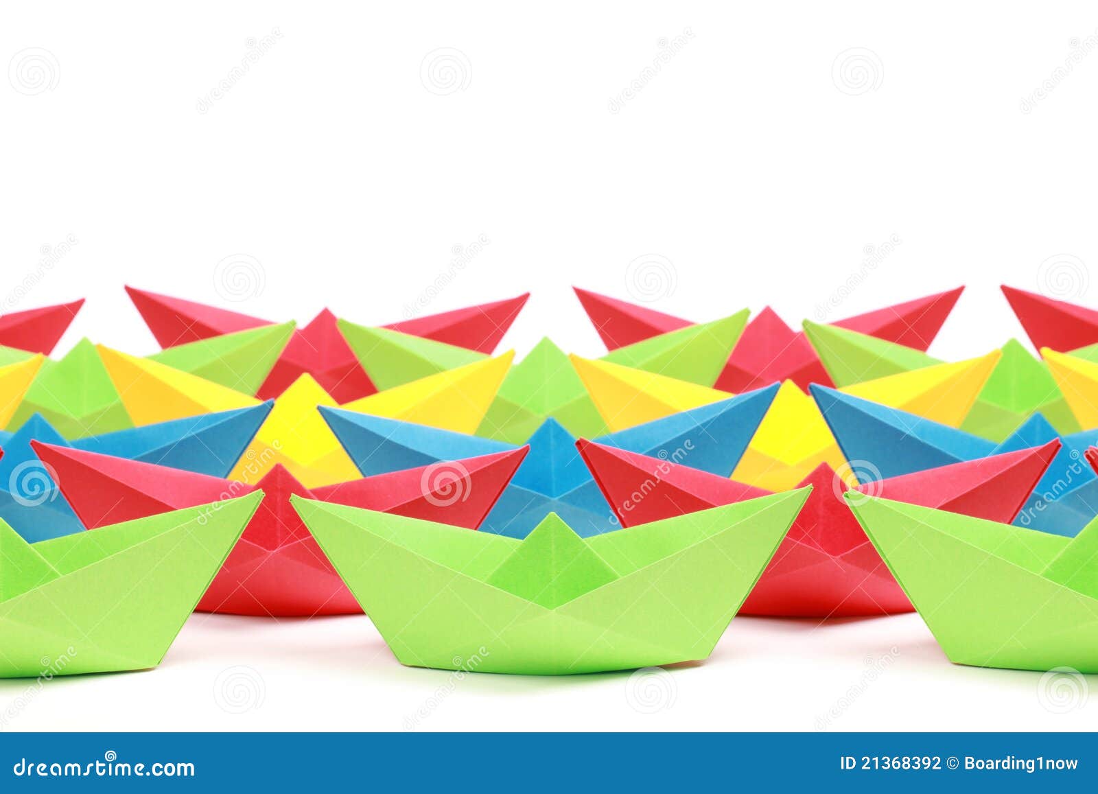 Colored paper boats stock photo. Image of concept, together - 21368392