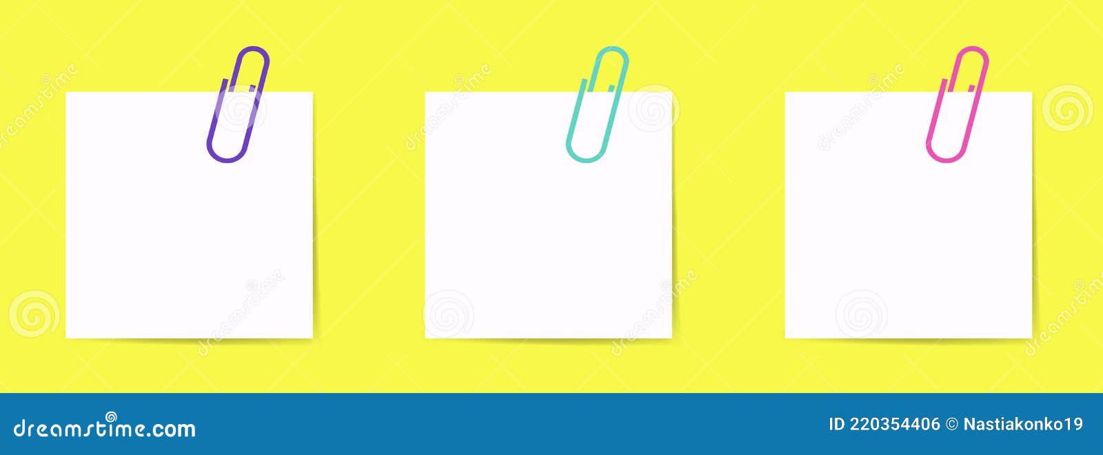 Colored Paper Clip with Blank White Note Paper. White Sheet for Your ...