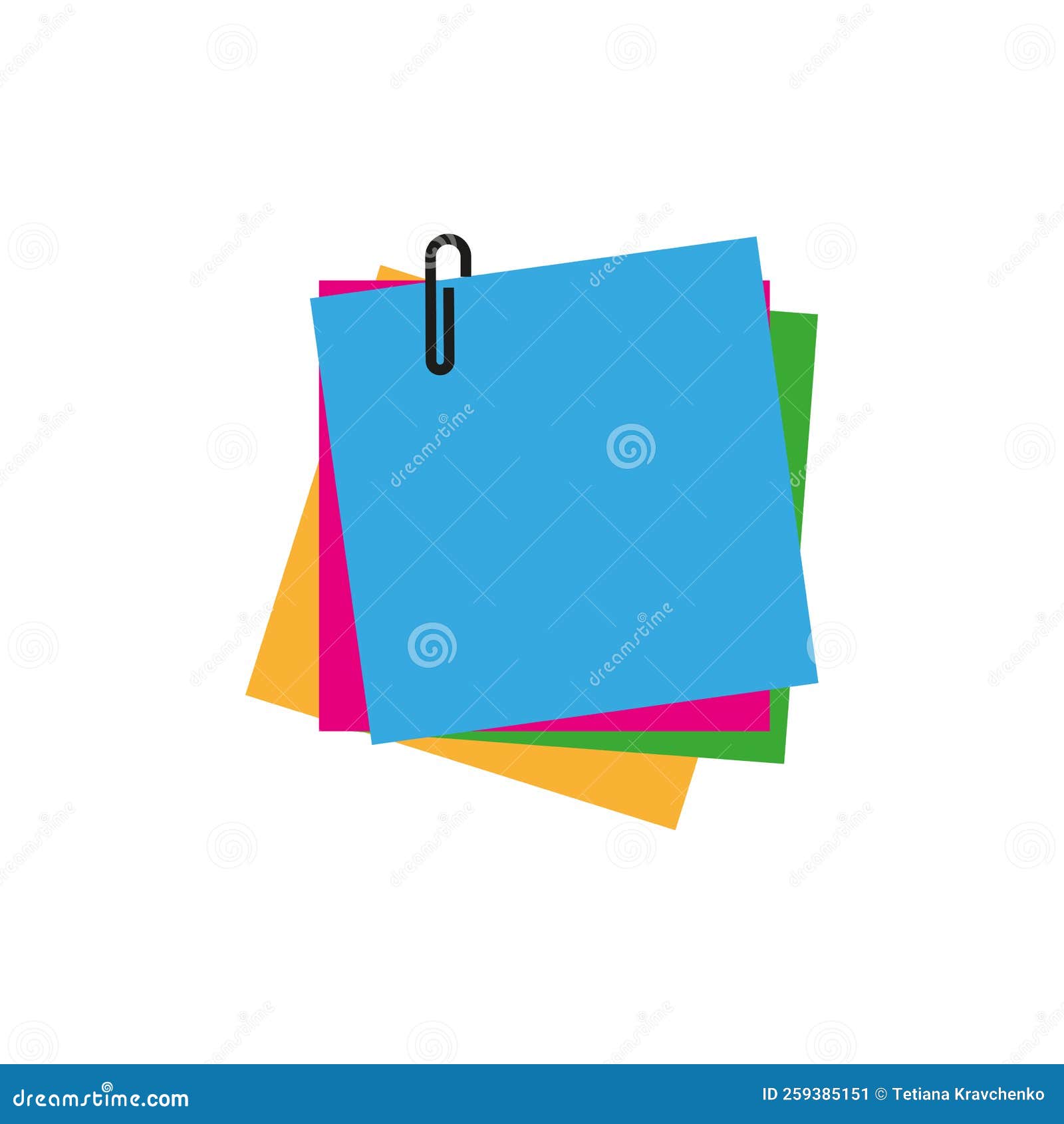 Colored Paper Clip. Text Message. Important Reminder. Vector ...