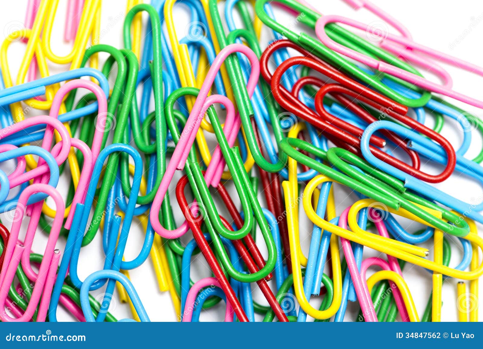Colored paper clip stock photo. Image of holder, office - 34847562