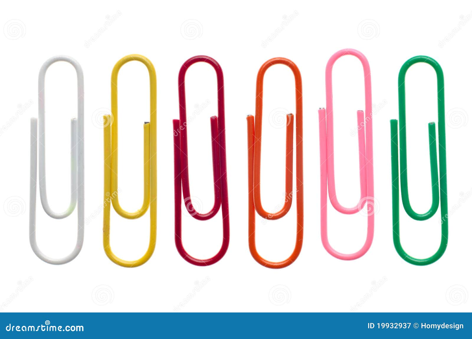 Colored paper clips stock image. Image of isolation, motley - 19932937