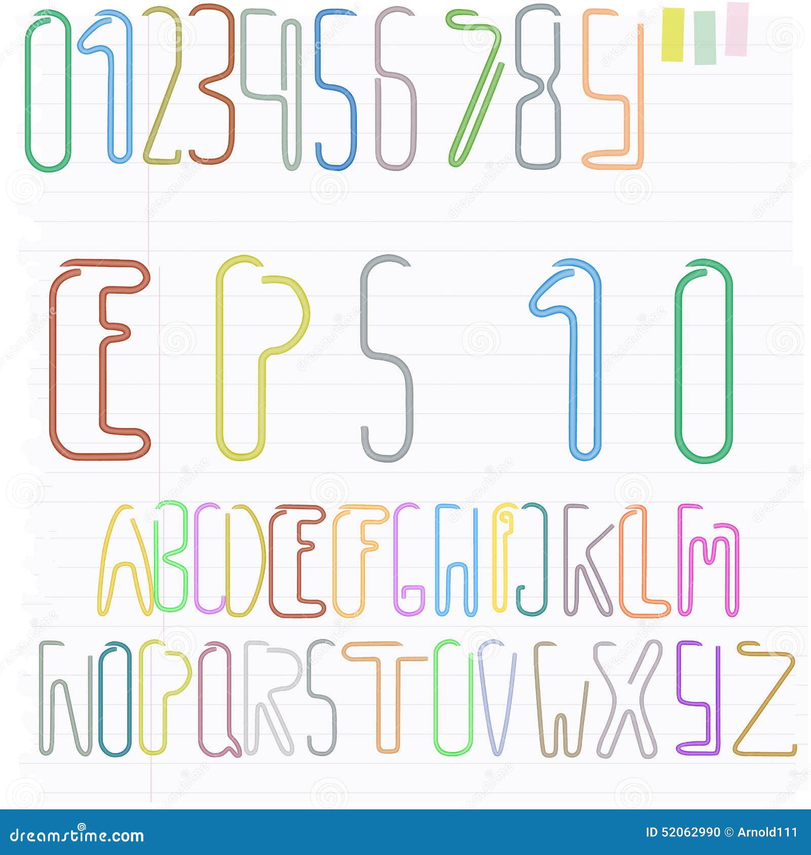 Colored paper clips stock illustration. Illustration of dimensional ...