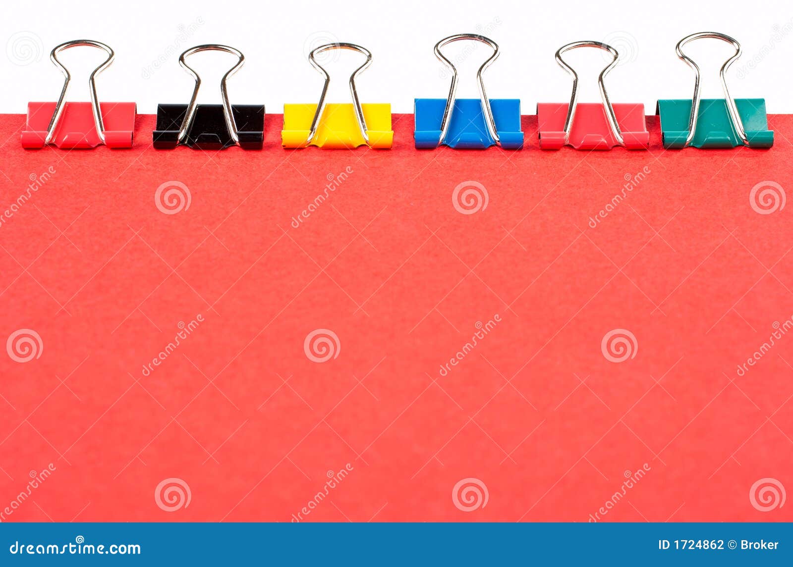 Colored Paper Clips Lined Up Stock Photo - Image of shiny, attach: 1724862