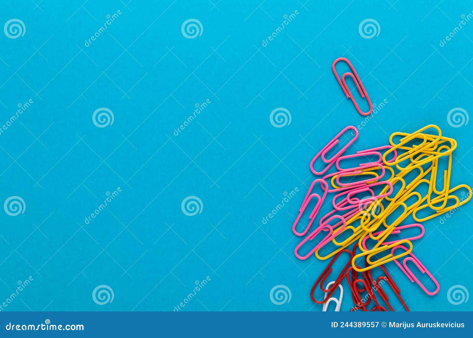 Colored paper clips stock image. Image of office, attach - 244389557