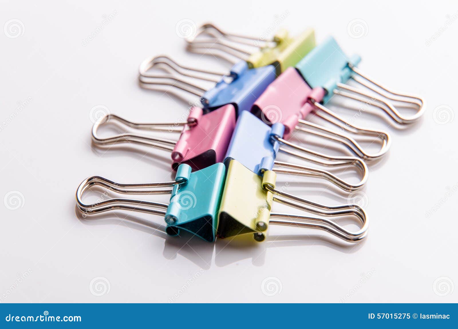 Colored paper clips stock image. Image of paperclip, objects - 57015275