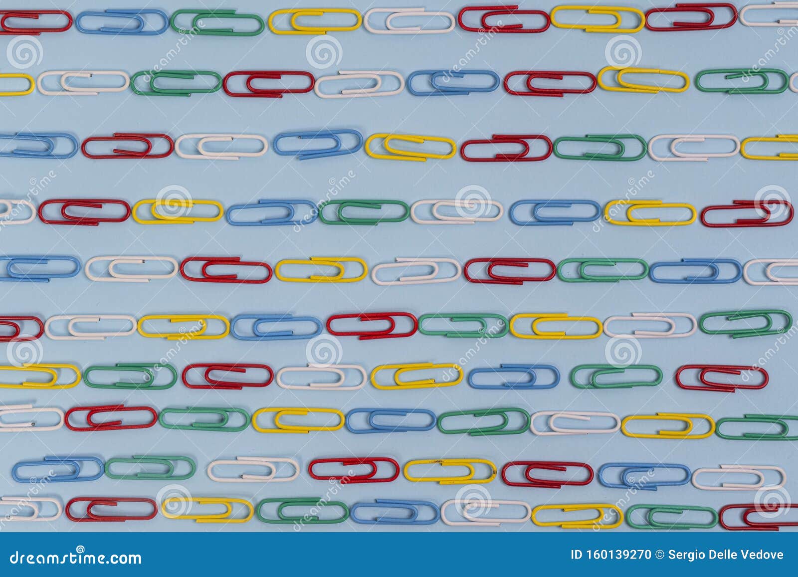 Colored paper clips stock photo. Image of detail, blue - 160139270