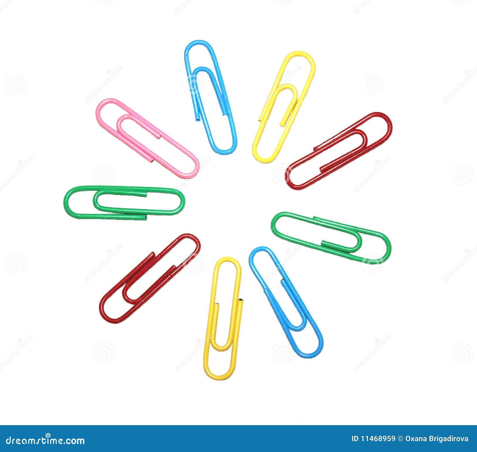 Colored Paper Clips on White Stock Image - Image of copy, curve: 11468959