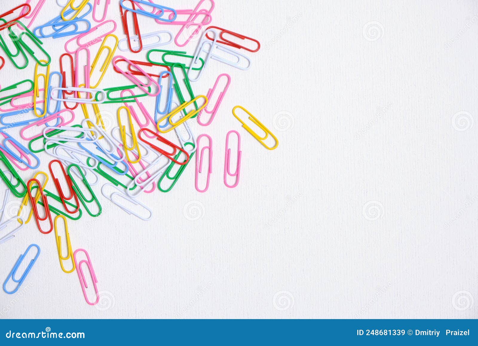 Colored Paper Clips on a White Background Stock Illustration ...