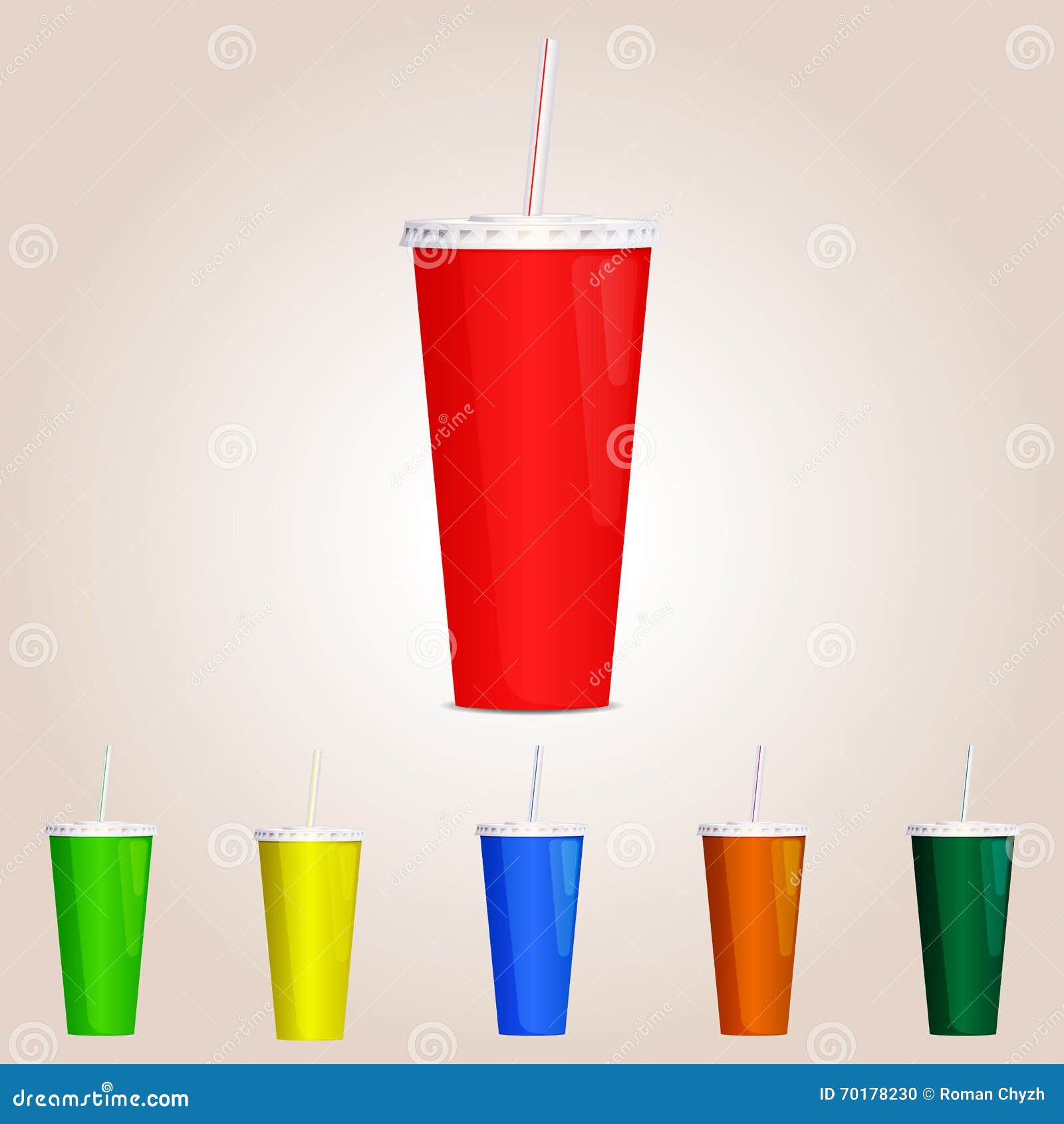 Colored Paper Cup. Vector Illustration Stock Vector - Illustration of ...