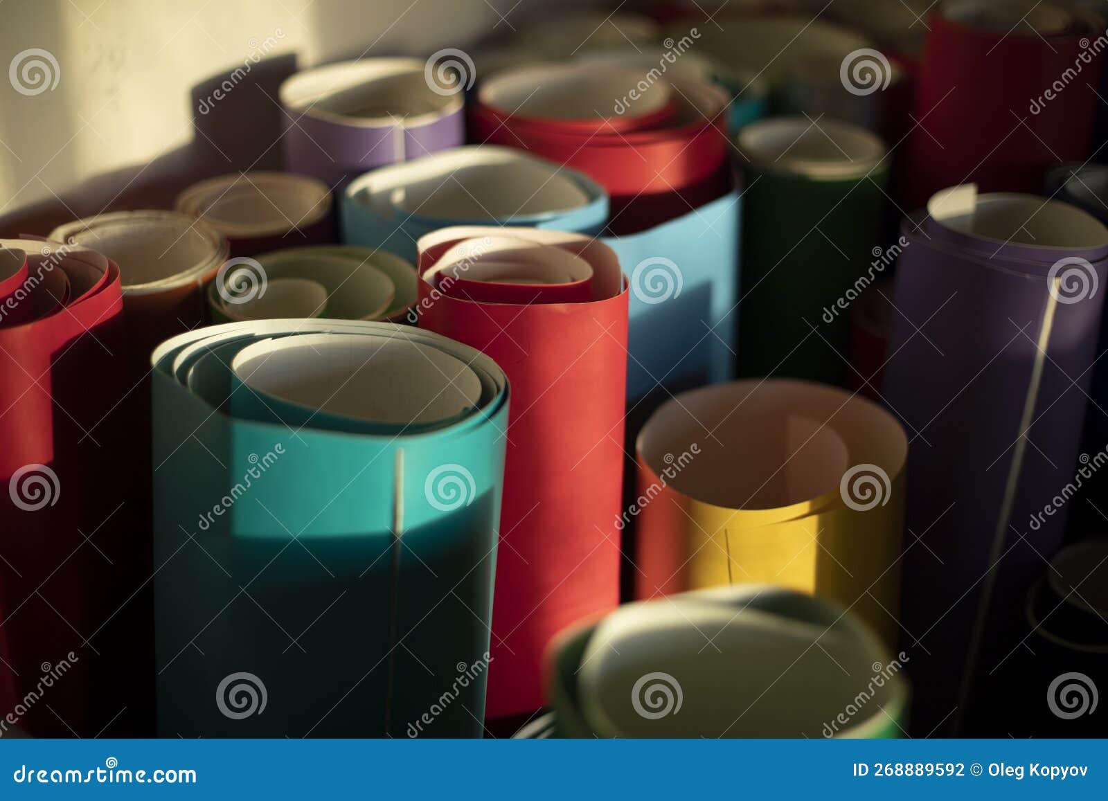 Colored paper. Film rolls stock photo. Image of colored - 268889592