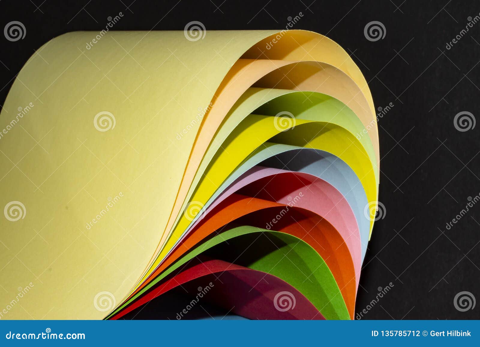 Colored Paper, Folded in a Curve Stock Photo - Image of multi, abstract ...