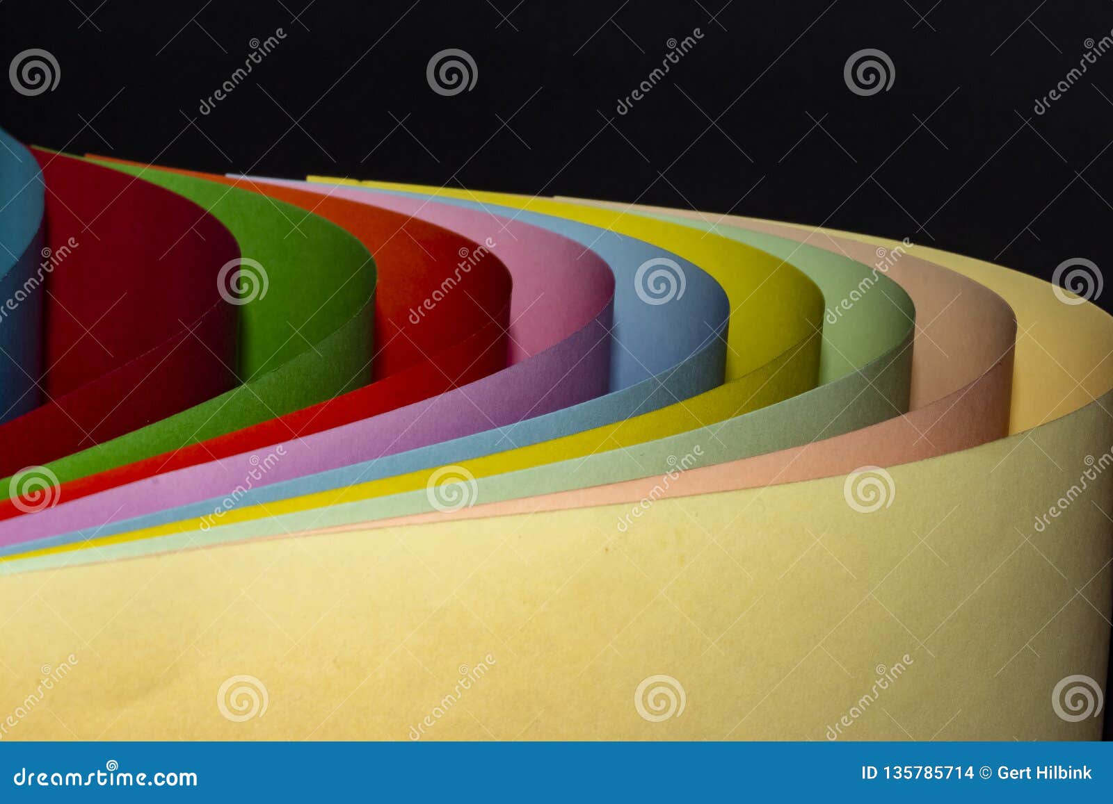 Colored Paper, Folded in a Curve Stock Photo - Image of colored, paper ...