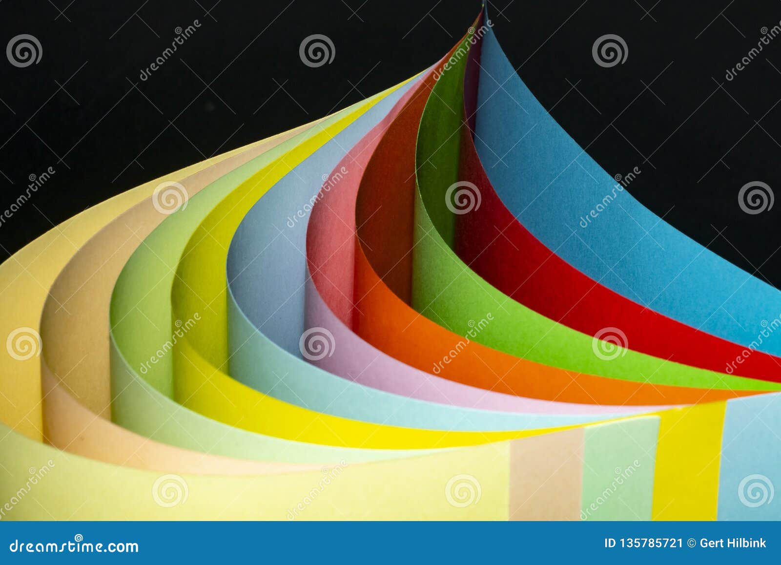 Colored Paper, Folded in a Curve Stock Image - Image of paper, gert ...
