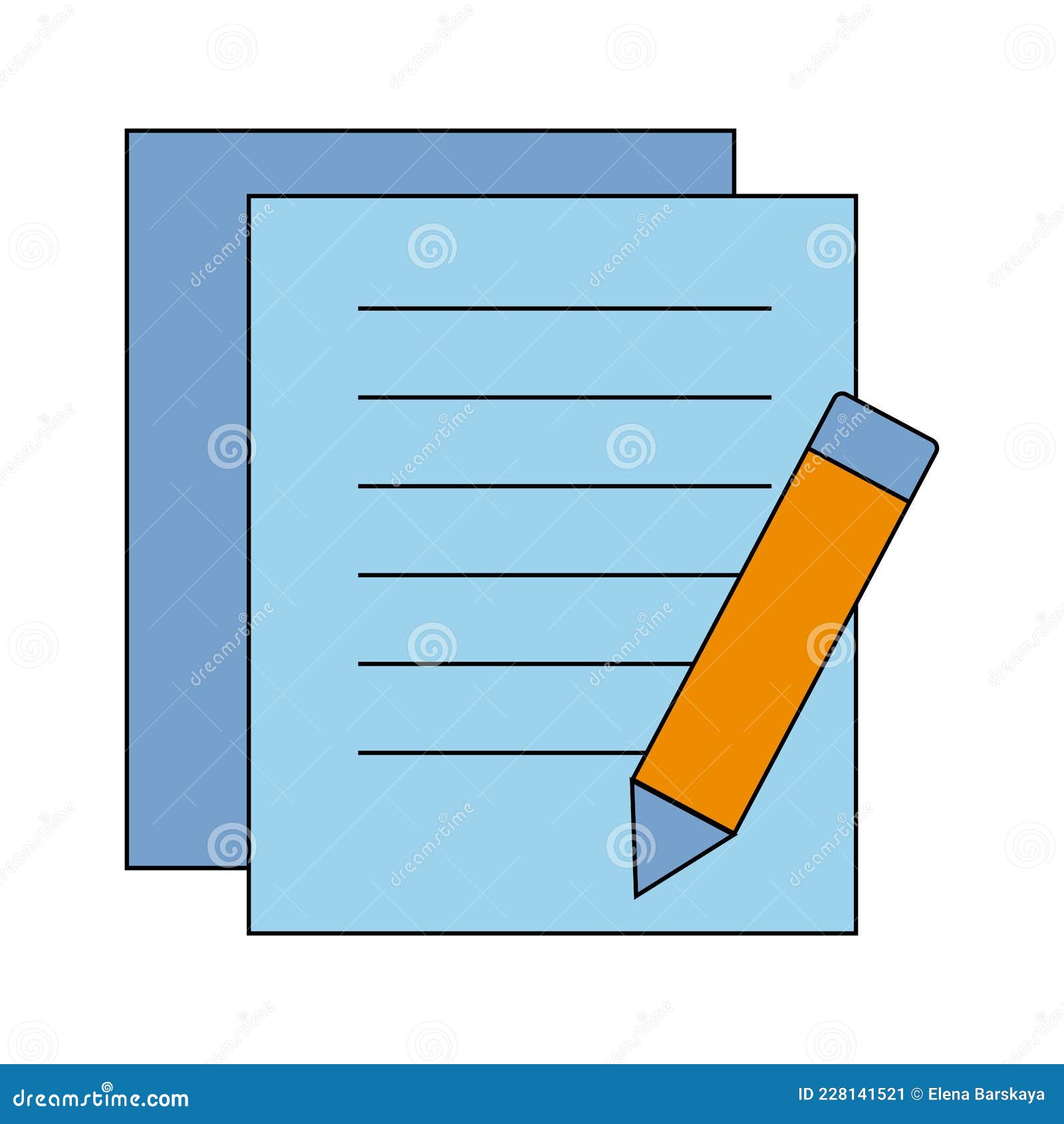 A Colored Paper Icon with a Pencil on a White Background for Use in ...