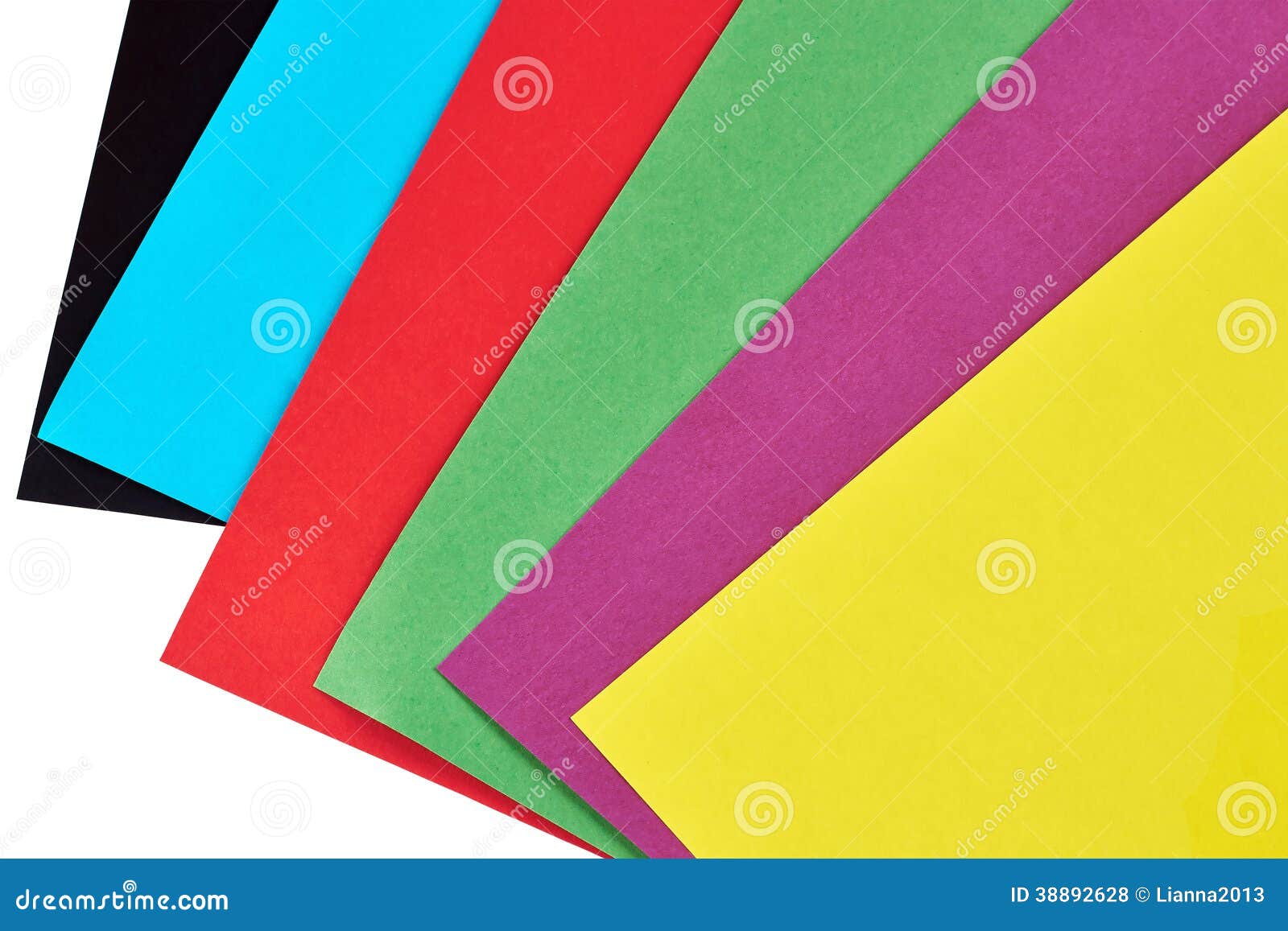 Colored Paper Isolated on White Stock Photo - Image of backdrop, arts ...