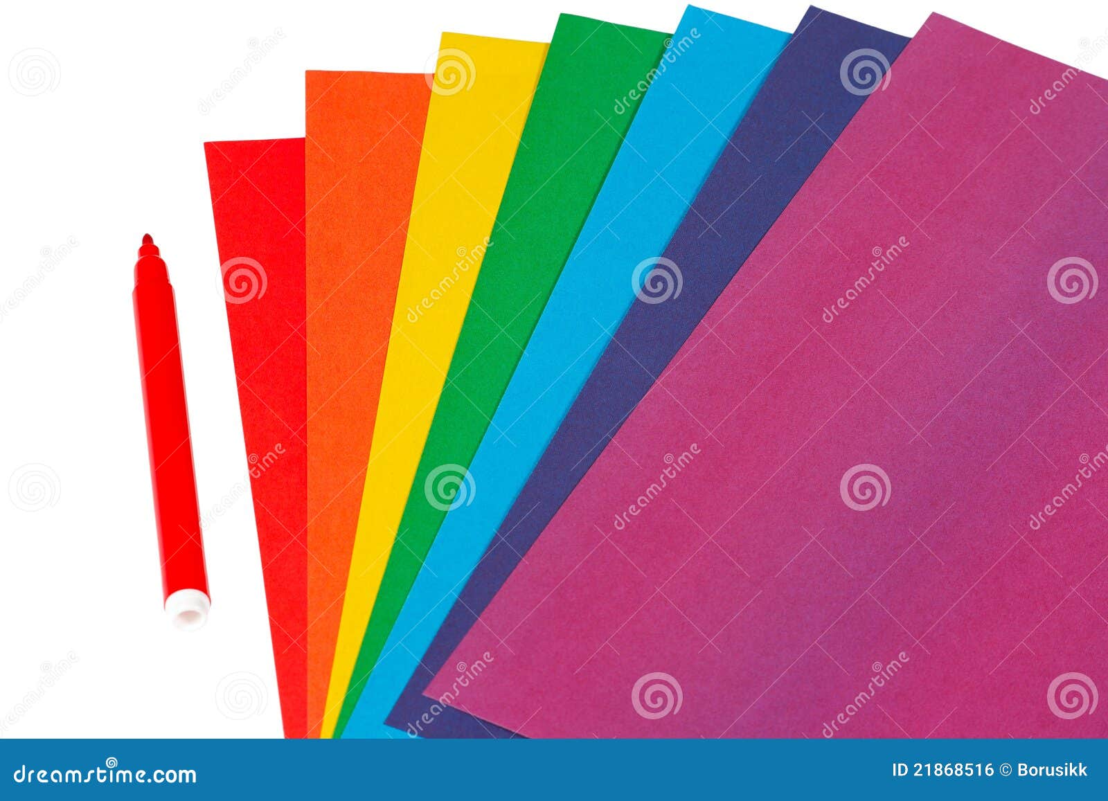 Colored Paper and Marker for Creativity Stock Photo - Image of design ...