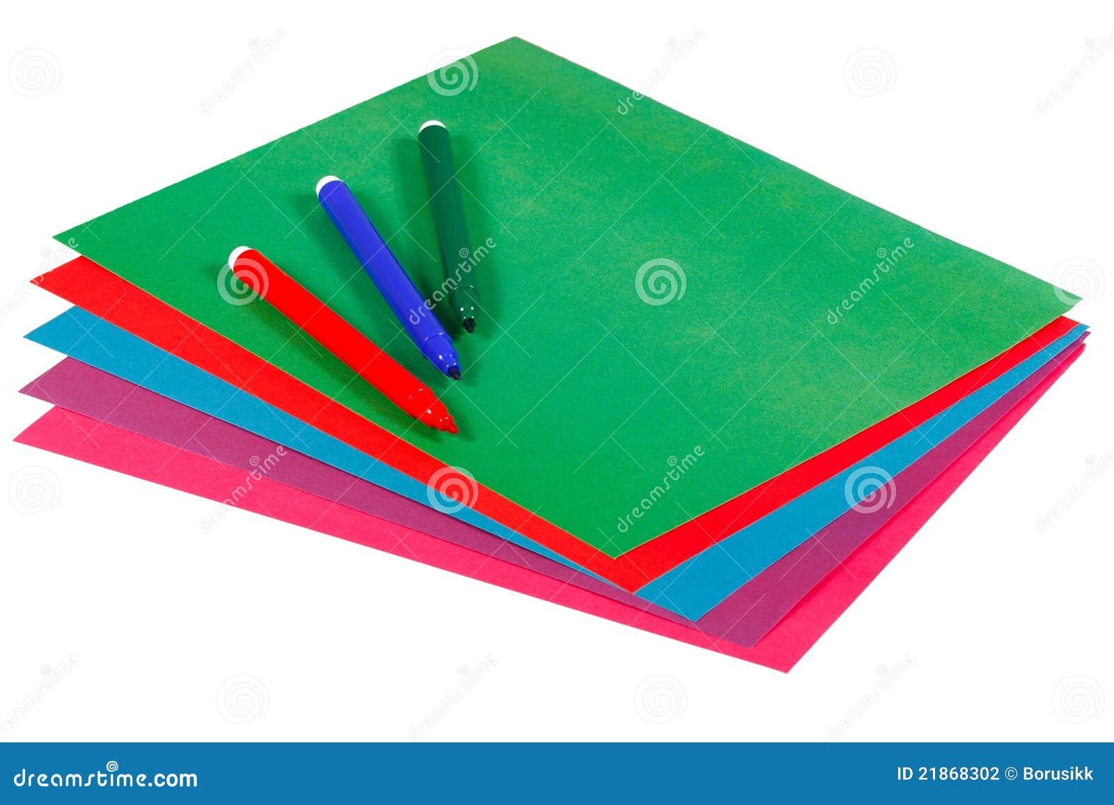 Colored Paper and Markers for Creativity Stock Photo - Image of ...