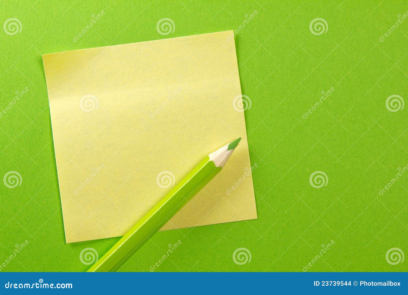 Colored Paper Note with Pencil Stock Photo - Image of office, design ...