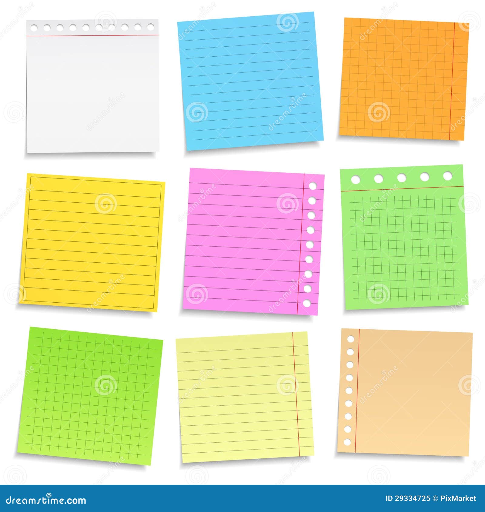 Colored Paper Notes stock vector. Illustration of graphic - 29334725