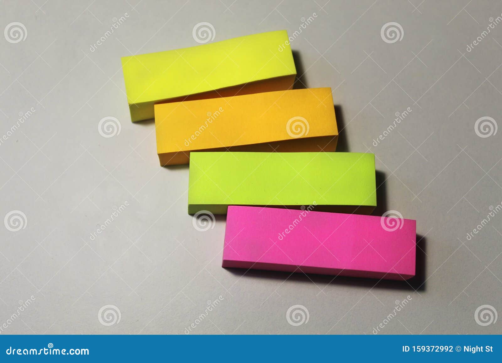 Colored paper for notes. stock photo. Image of pink - 159372992