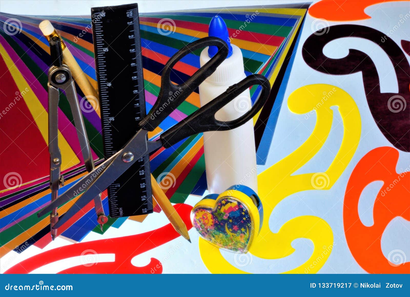 Colored Paper and Patterns for Children`s Creativity Stock Image ...