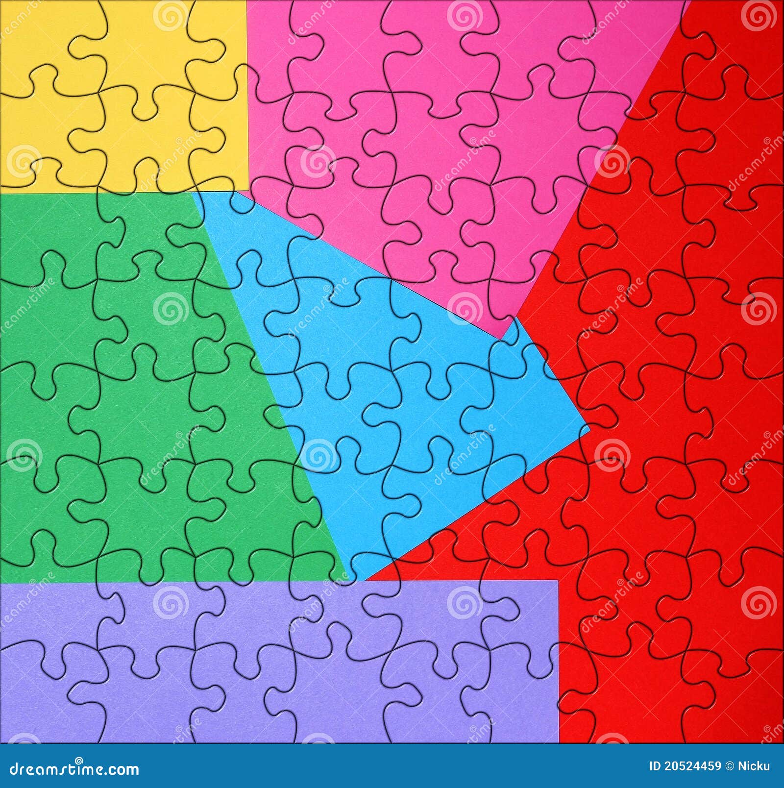 Colored paper puzzle stock illustration. Illustration of bright - 20524459