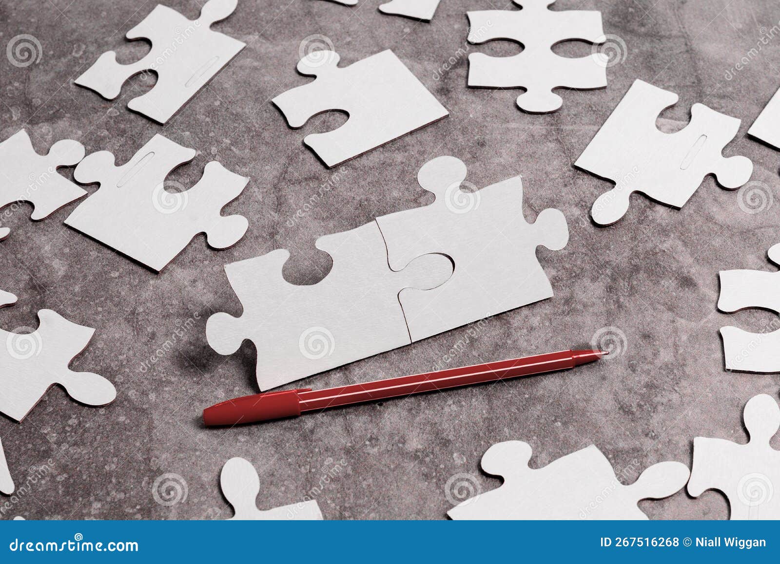 Colored Paper Puzzles Lying on Table. Important Text Written Over Paper ...