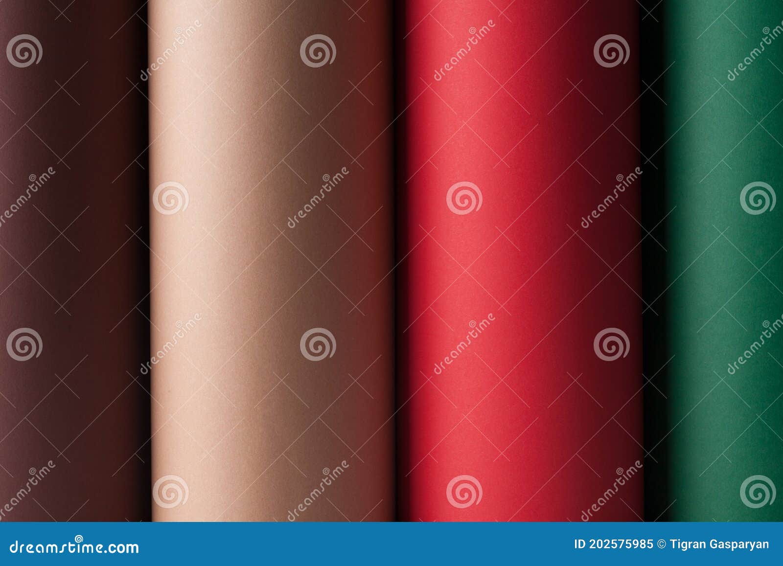 Colored Paper in Rolls Multicolored Cylindrical Cardboard Stock Image ...