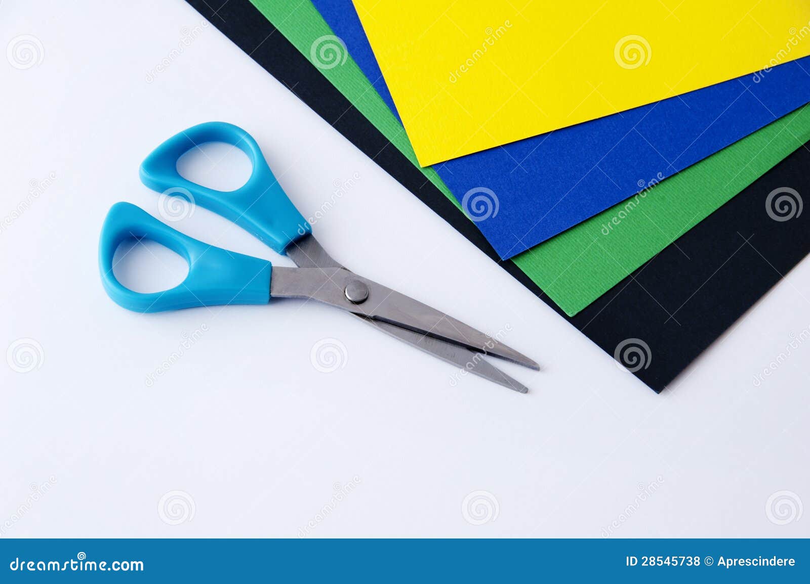 Colored paper and scissors stock photo. Image of colors - 28545738