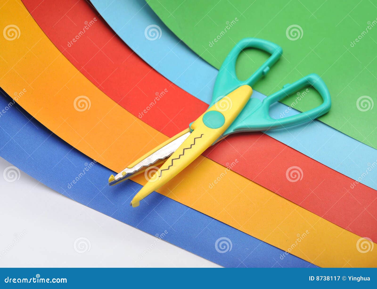 Colored paper and scissors stock image. Image of creativity - 8738117